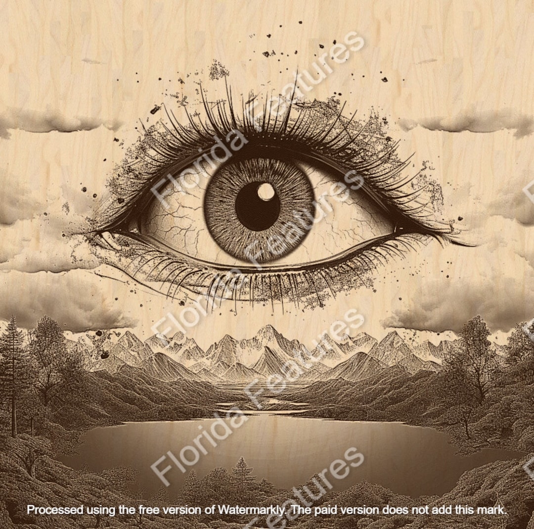 Laser Etch Burn Wood Files, Eye Over Lake in the Sky, Quality Digital ...