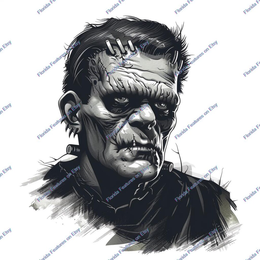 Spooky Frankenstein Halloween Wood 3D Illusion Laser Etch SVG PNG ...