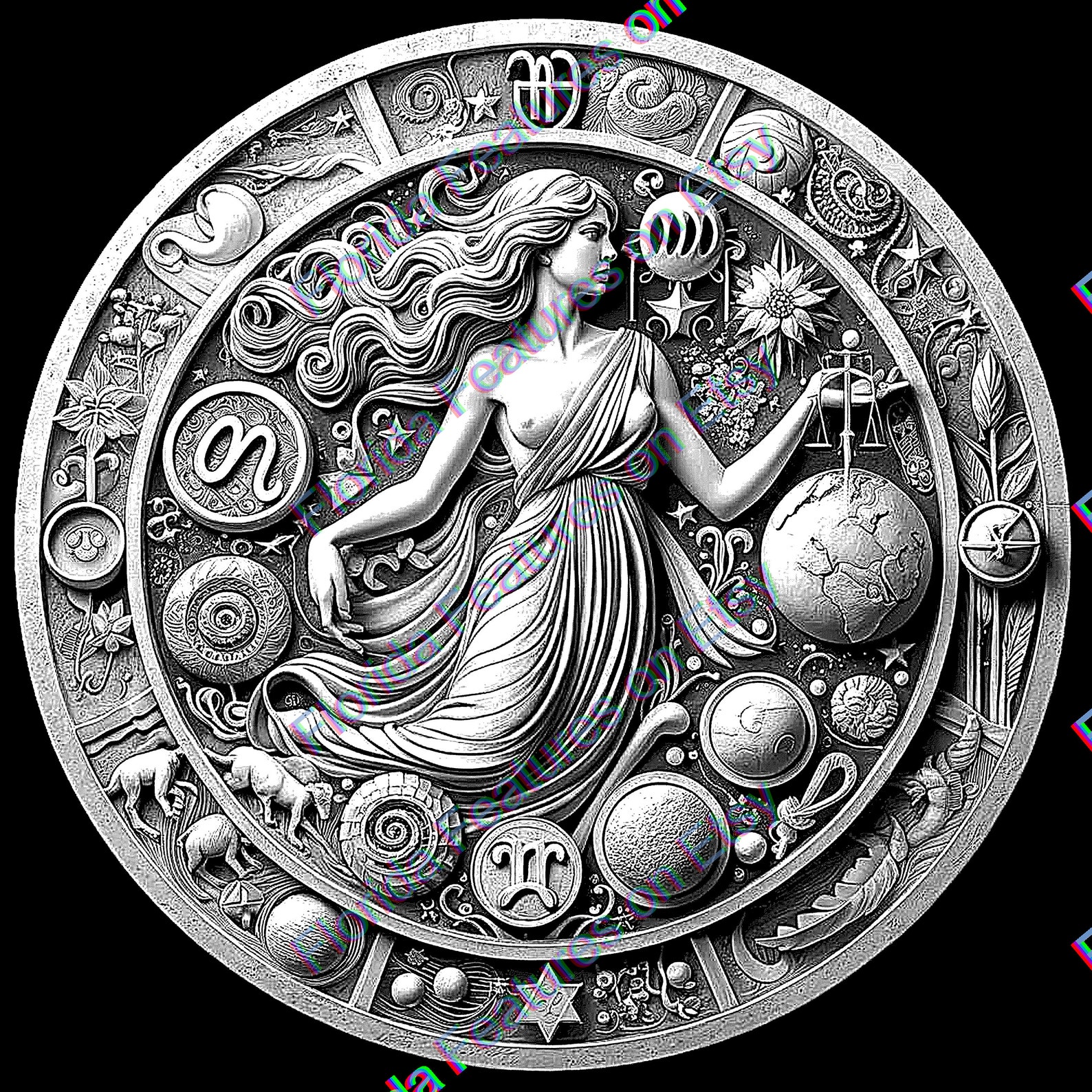 3D Virgo Zodiac Sign: Laser Cut Wood Engraving (digital File) - Etsy