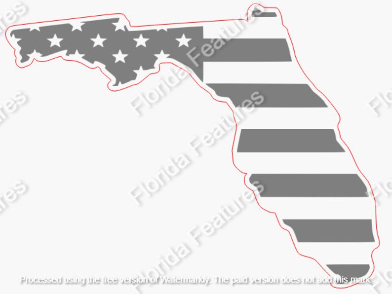 Florida Map Laser Burn Etch Wood File American Flag Carved - Etsy