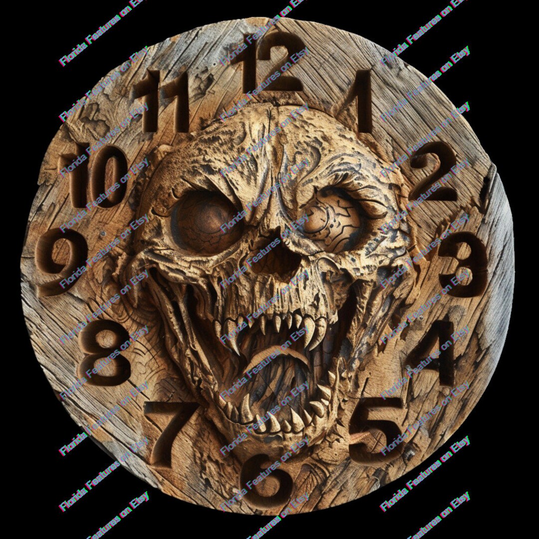 3D Halloween Monster Wood Clock - Laser Cut Design (digital File) - Etsy