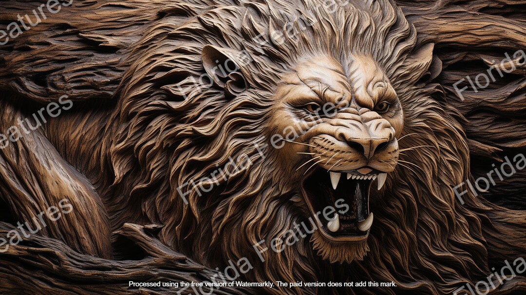 Glowforge 3D Illusion Wild Lion Laser 3D Illusion Laser Digital ...