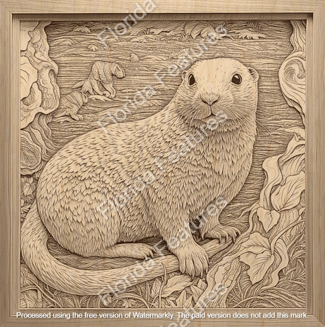 Cute Gopher, Carved Look, Easy Cut Image, Laser Burn Etch Wood File ...