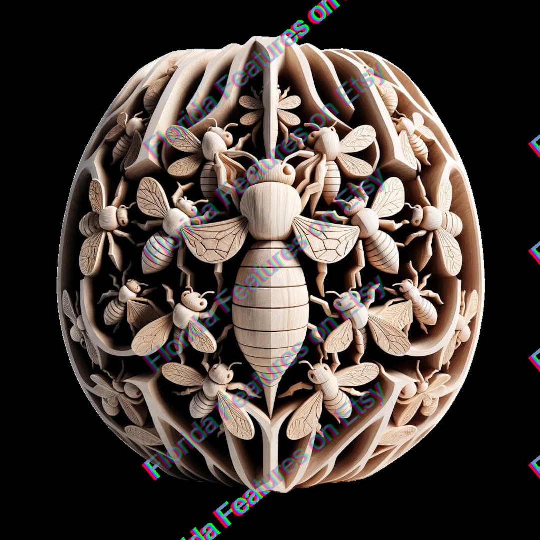 3D Bees Honey Queen Bee Image Gift for Him Her | 3D Illusion PNG ...