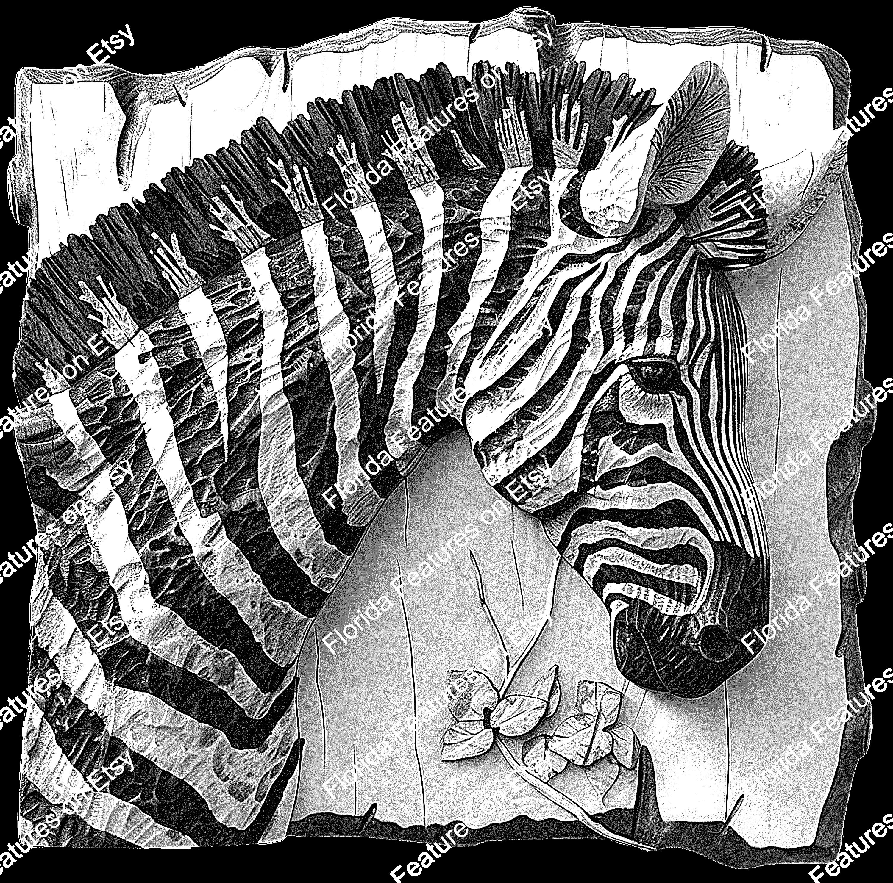 Zebra 3D Illusion: Laser Engrave PNG SVG Digital File - Etsy