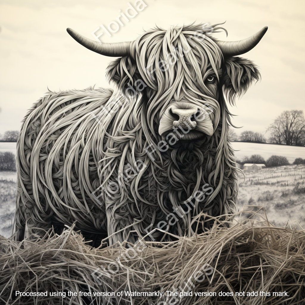Laser Burn PNG Highland Cow Detailed Bull Etch Wood Files - Etsy