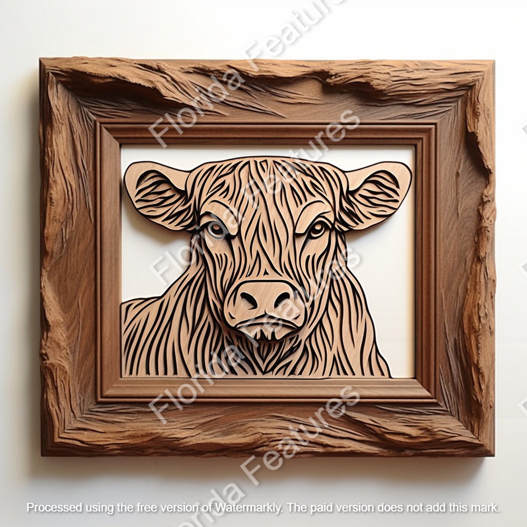 Cute Highland Cow, Scottish Cattle, Cute Farm, Carved Look, Easy Cut ...