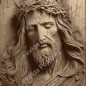 Religious Christ, Carved Wood Look, Digital 3D Illusion Laser Etch Burn Jesus PNG SVG, Our ...