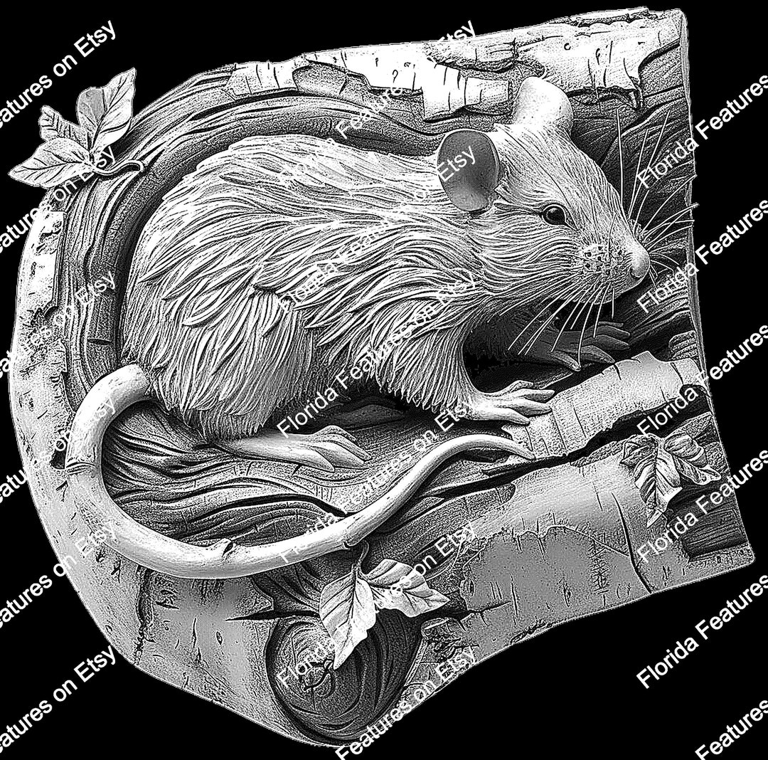 3D Rat in Tree Illusion: Laser Engrave PNG SVG Digital File - Etsy