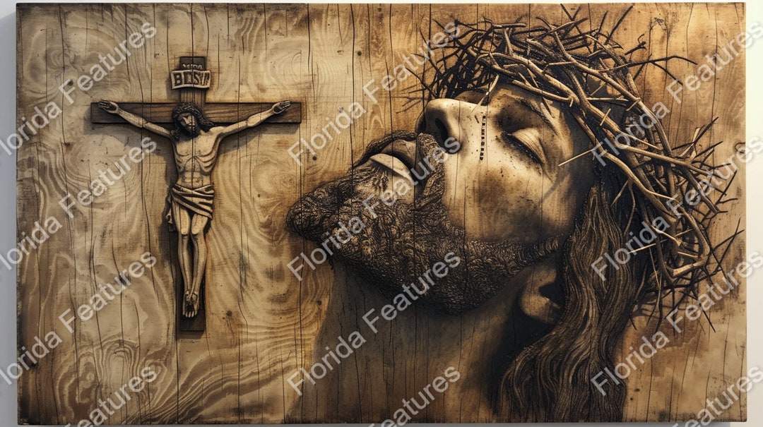 3D Jesus Christ Laser Engraving Design: Wood Art PNG SVG (digital Download) - Etsy