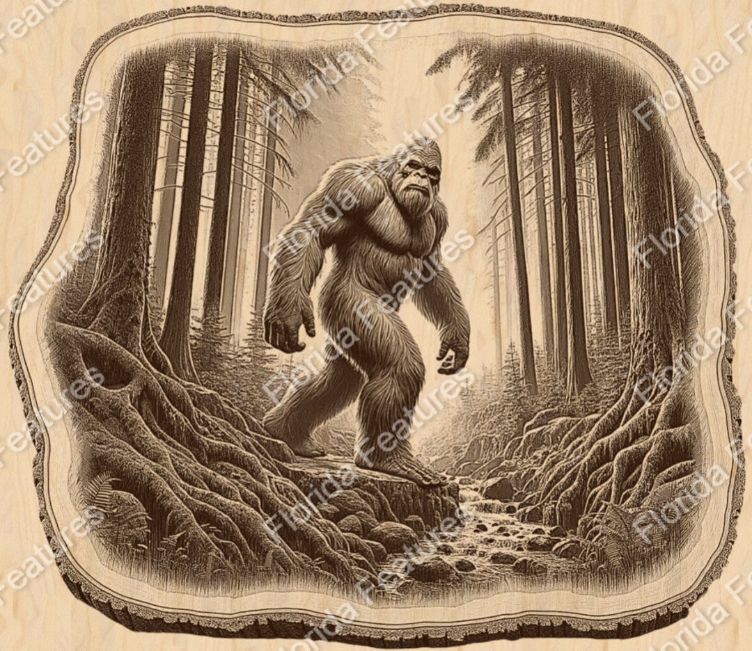 3D Bigfoot Laser Engraving Design: Sasquatch Life Edge (PNG, SVG ...