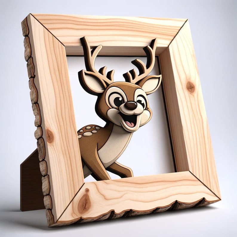 3D Deer Illusion: Laser Cut Wood Art (PNG, SVG Digital File) - Etsy