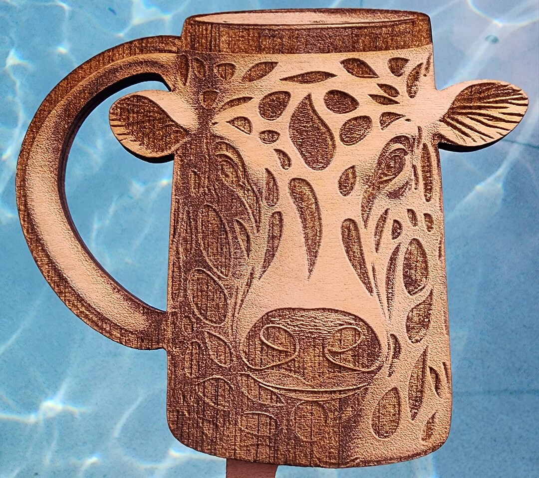 3D Cow Coffee Cup - Laser Cut Wood Engraving (PNG, SVG Digital File) - Etsy