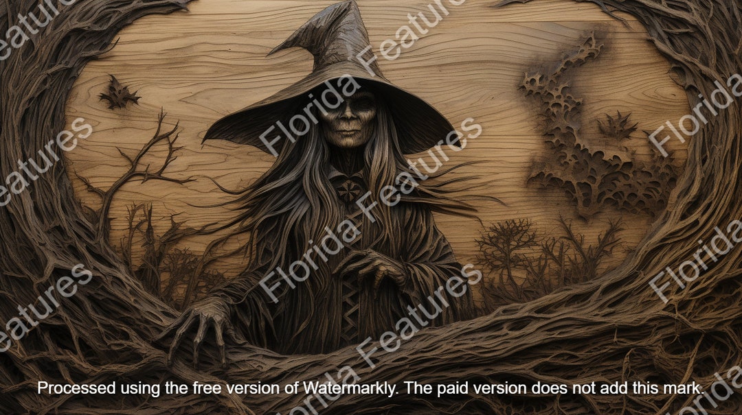 Laser Etch Scary Witch SVG PNG Digital Download Halloween Burn Xtool ...