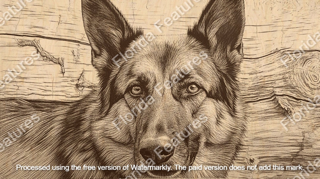 Guard Dog, German Shepard, Laser Etch Burn Wood Files, High Quality ...