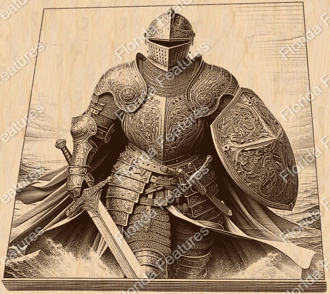 3D Knight Laser Cut File: Medieval Wood Engraving Design (PNG, SVG) - Etsy
