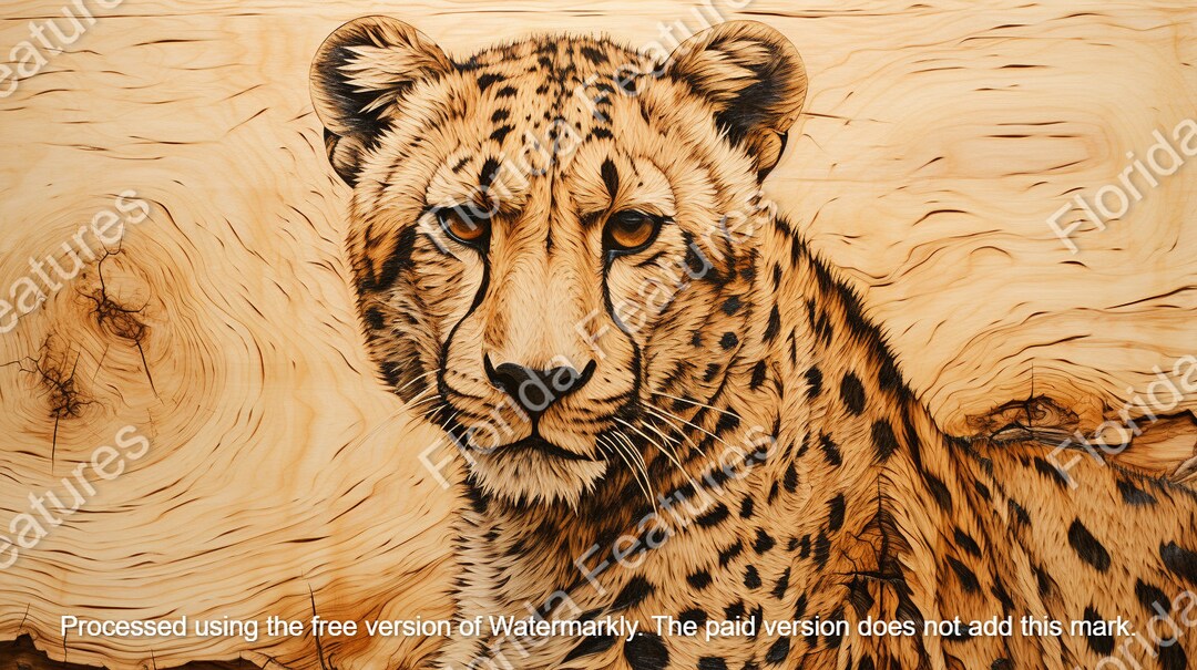 Cute Cheetah, Laser Etch Burn Wood Files, High Quality Digital Download ...