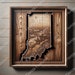 Indiana 3D Map Picture Wood Framed State USA | 3D Illusion | Laser Etch ...