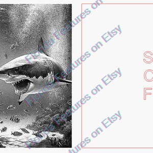 Scuba Diver Shark Octopus | 3D Laser | 3D Illusion PNG Digital File ...