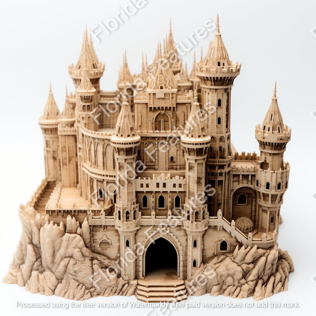 Medieval Castle 300 DPI Laser Etch Burn Carved Look Quality - Etsy