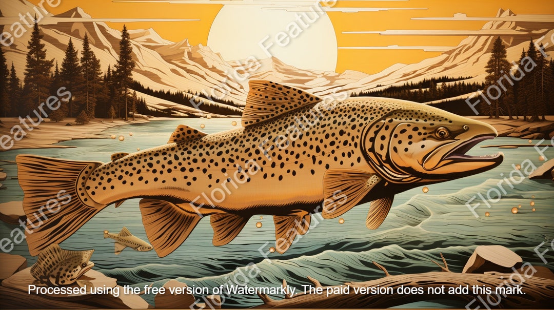 Laser Burn PNG, Lake Florida Trout Fishing, Carved Look, Easy Cut Image ...