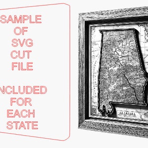 Kentucky 3D Map Picture Wood Framed State USA | 3D Illusion | Laser ...