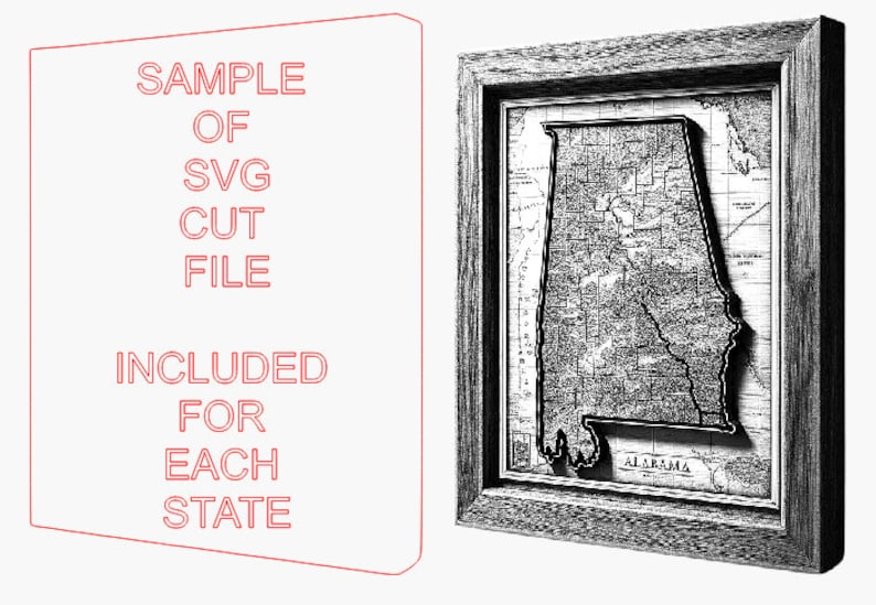 Indiana 3D Map Picture Wood Framed State USA | 3D Illusion | Laser Etch ...