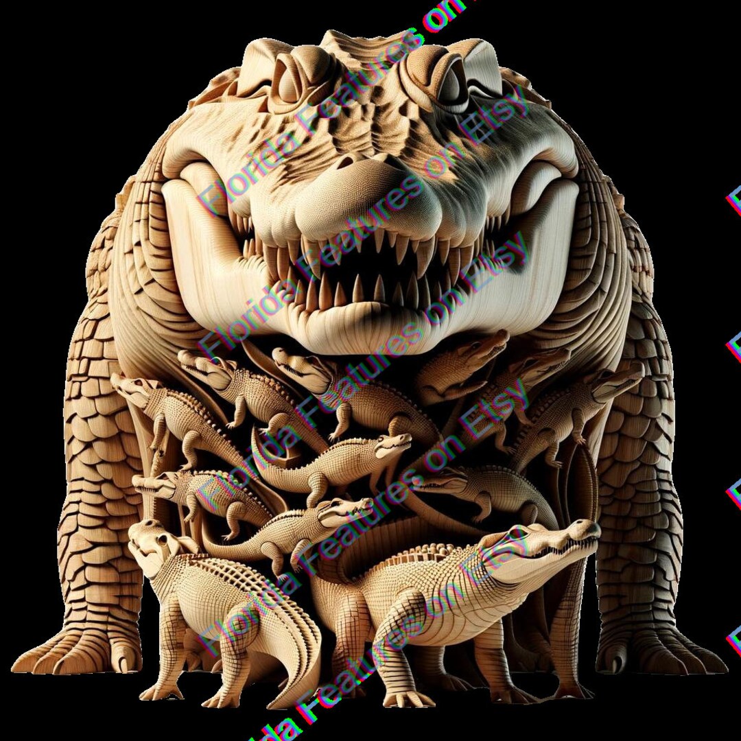 3D Florida Gator Carved Image Gift for Him Her | 3D Illusion PNG ...