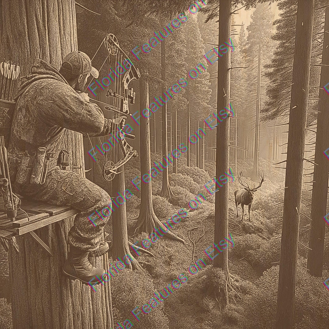 Bow Hunting 3D Laser Design: Deer Scene SVG, PNG (digital File) - Etsy