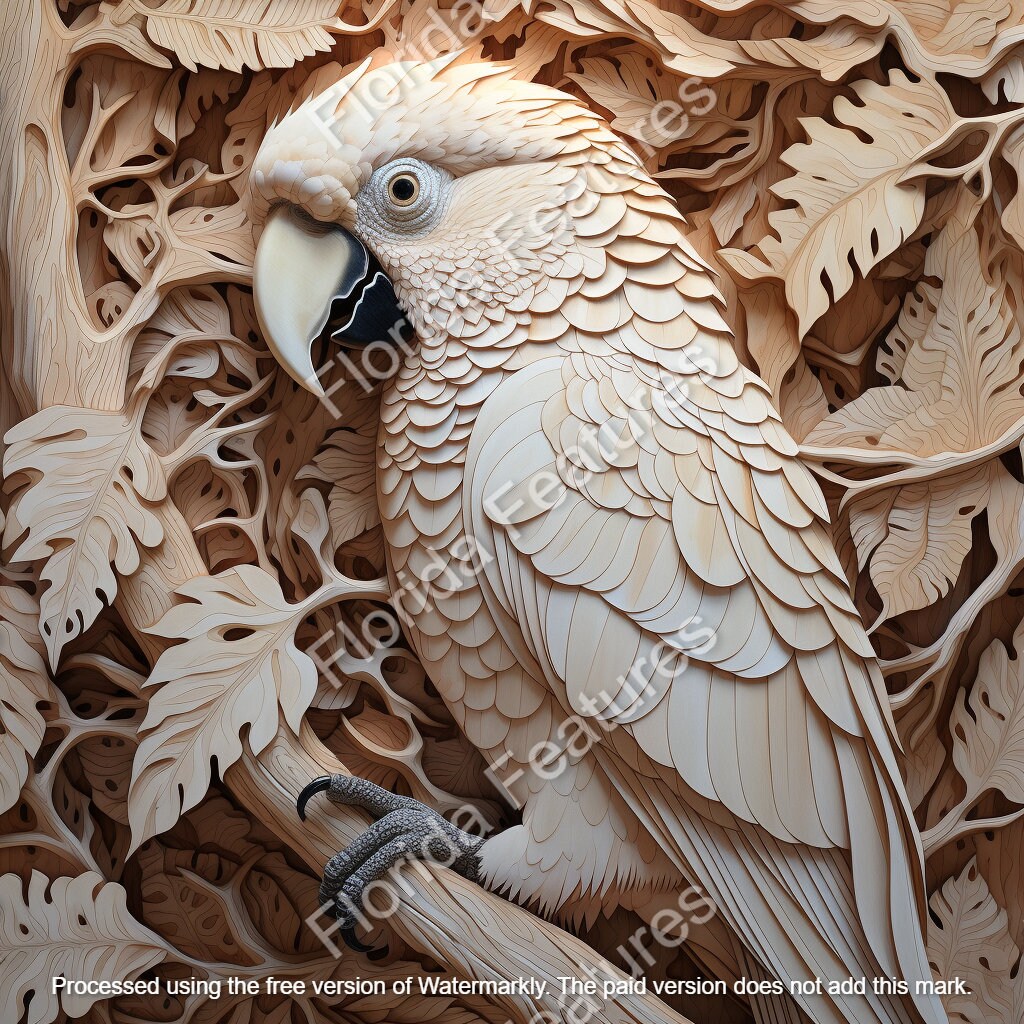 Parrot & Cockatoo Laser Cut Wood Art: 3D Illusion CNC Files (digital ...