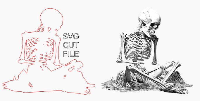 3D Skeleton Illusion: Laser Cut File for Wood Engraving (SVG, PNG) - Etsy