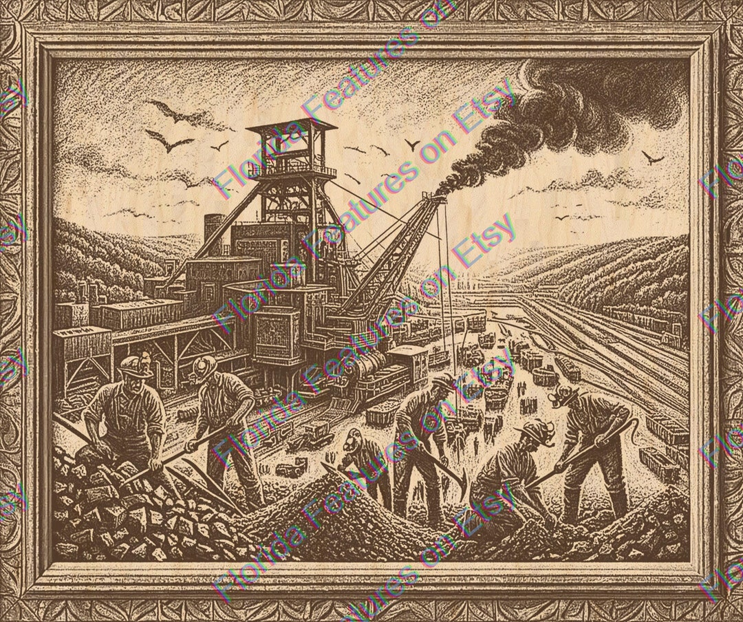 WV Coal Mine Workers 3D Laser Engraving Design (PNG, SVG) - Etsy