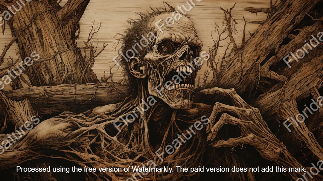 Halloween Zombie Laser Cut File: 3D Wood Art (PNG, SVG) - Etsy