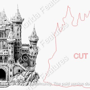 Medieval Castle, 300 DPI, Laser Etch Burn Carved Look, Quality Digital ...