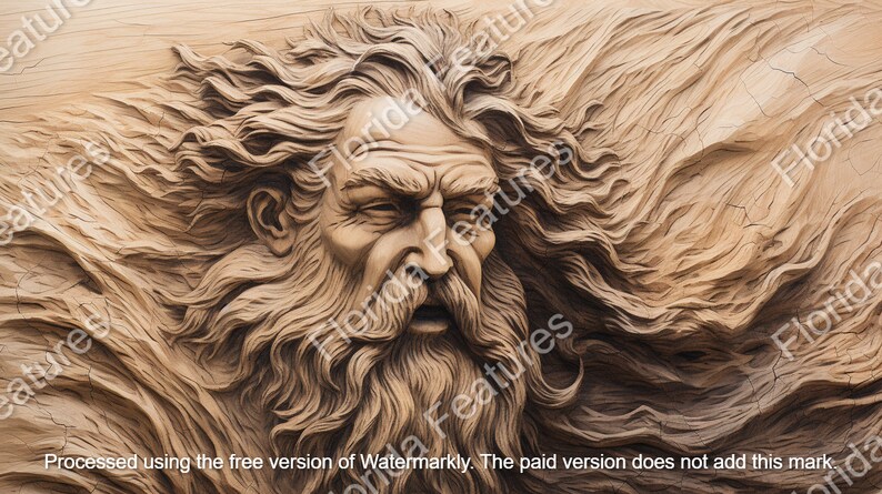 Zeus 3D Illusion Wood Art: Laser Cut File (PNG SVG) - Etsy