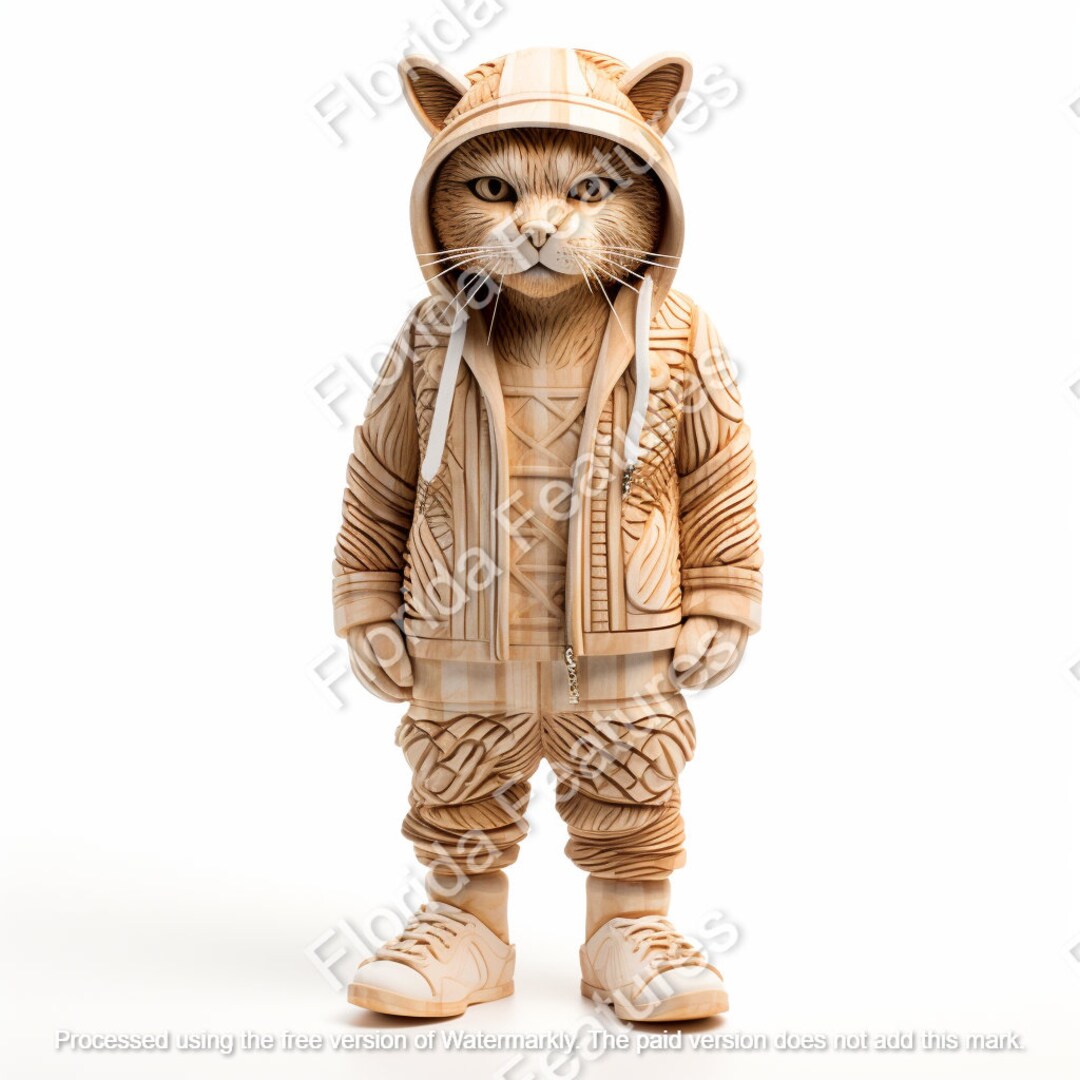 Hipster Swag Cat Kitten, 300 DPI, Kids Pet, Laser Etch Burn Carved Look ...