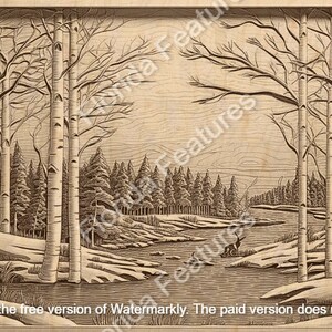 Relaxing Forest Scene, Laser Etch, Carved Look, Digital Download PNG ...