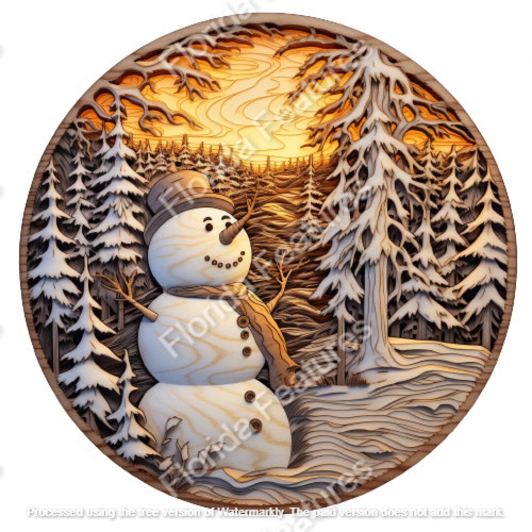 Laser Cut Holiday Snowman: 3D Winter Scene (PNG SVG) - Etsy