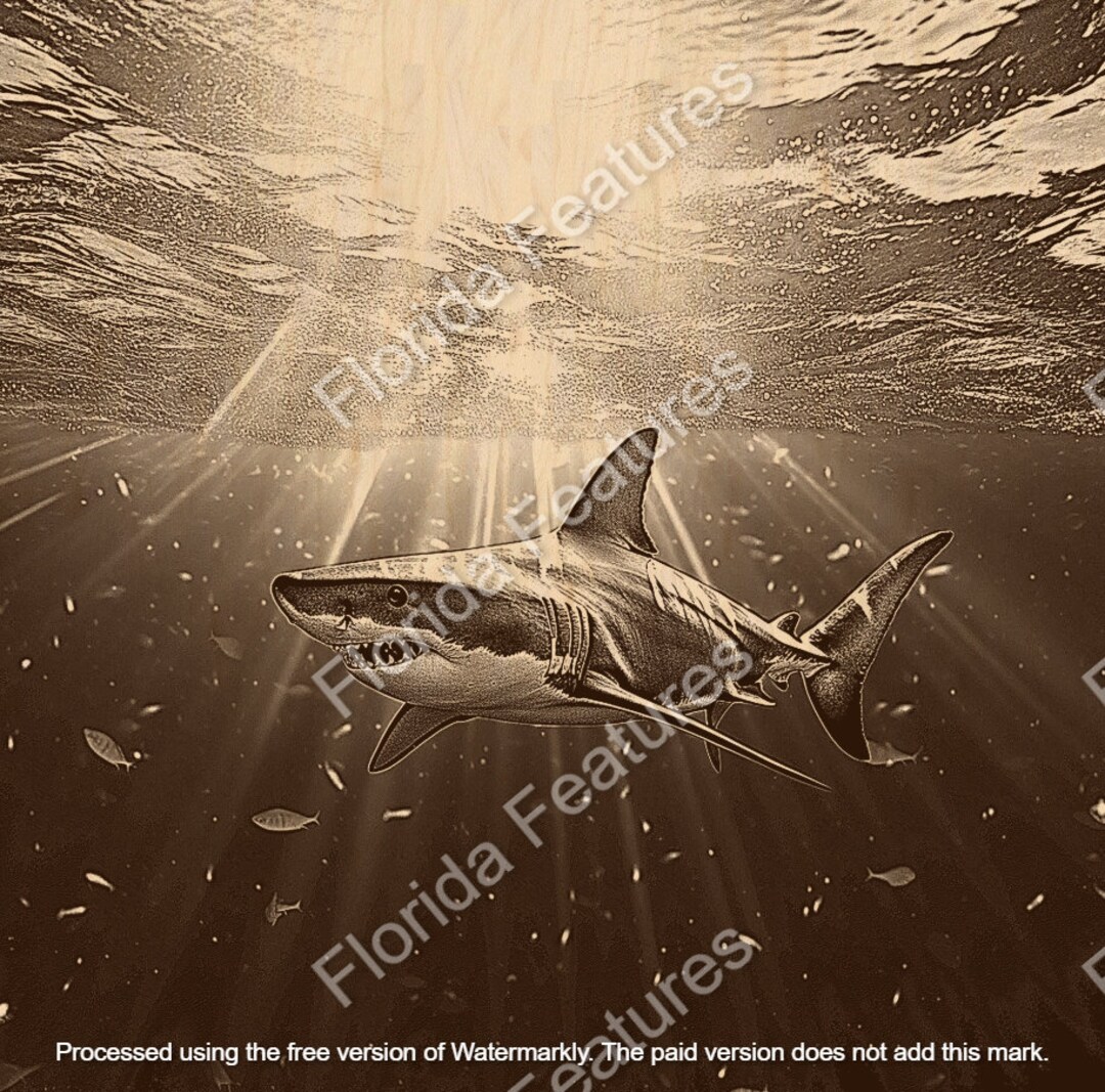 Laser Etch Burn Wood Files, Florida Great White Shark, Quality Digital ...