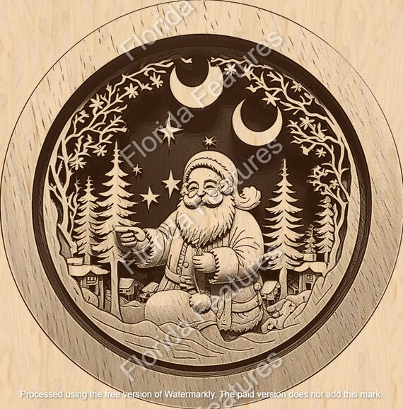 3d Santa Claus Wood