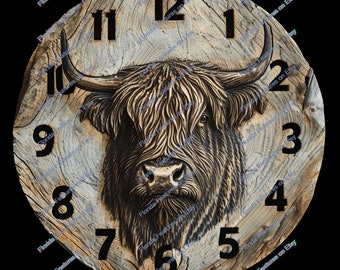 Highland Cow Clock - Etsy