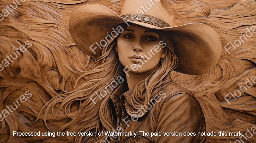 Laser Burn Etch Wood Files, Hot Cow Girl Hat, Easy Cut Image, Super ...