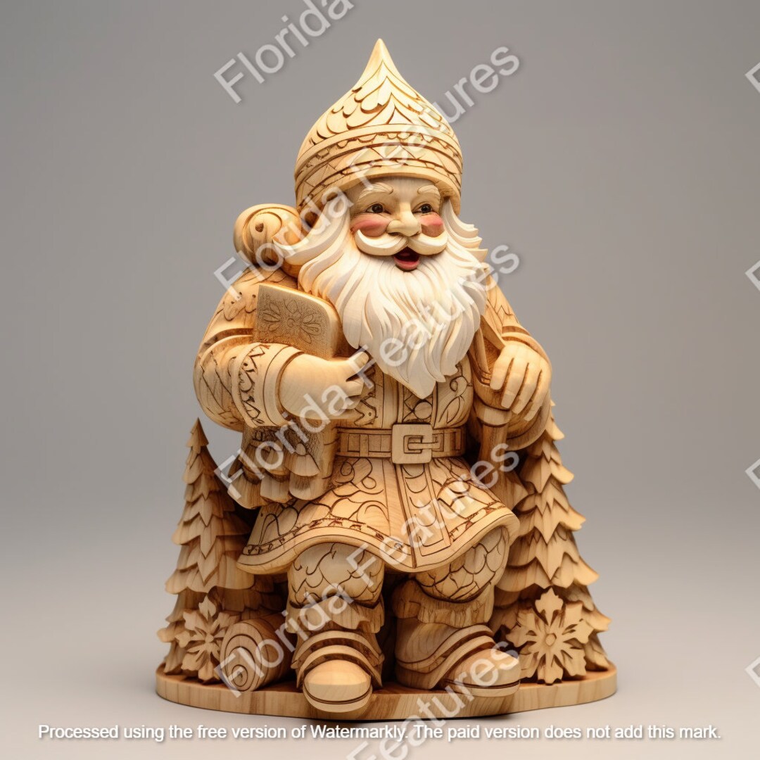 Laser Cut Santa Claus: 3D Wood Etching (digital PNG SVG) - Etsy