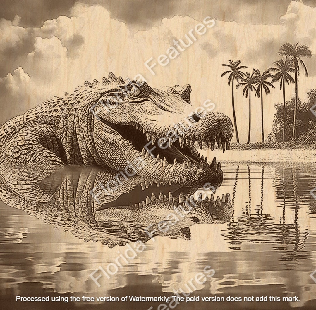 Florida Gator Laser Etch File: 3D Illusion Wood Art (PNG, SVG) - Etsy