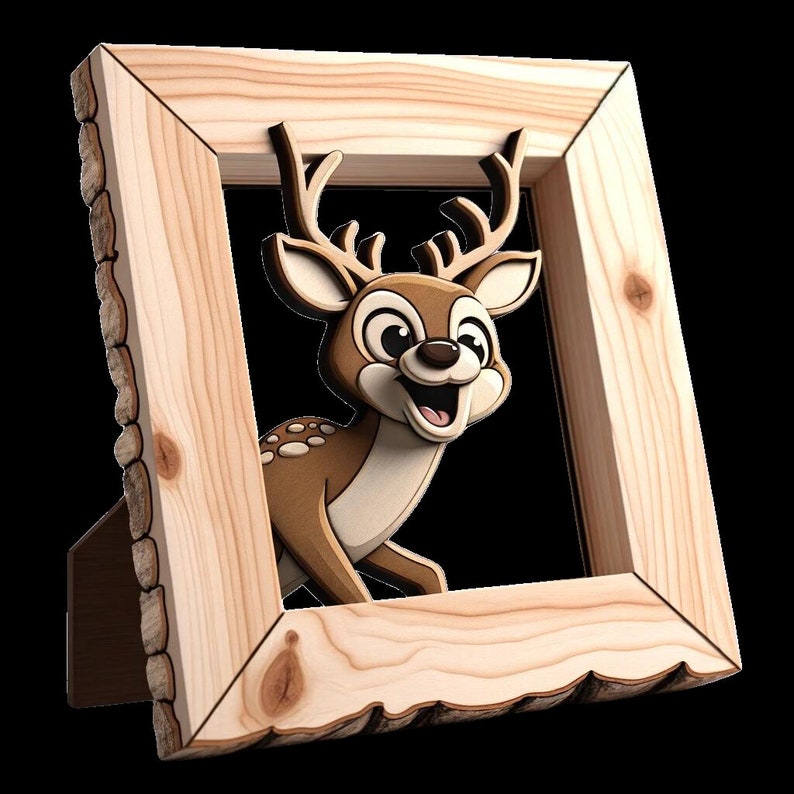 3D Deer Illusion: Laser Cut Wood Art (PNG, SVG Digital File) - Etsy