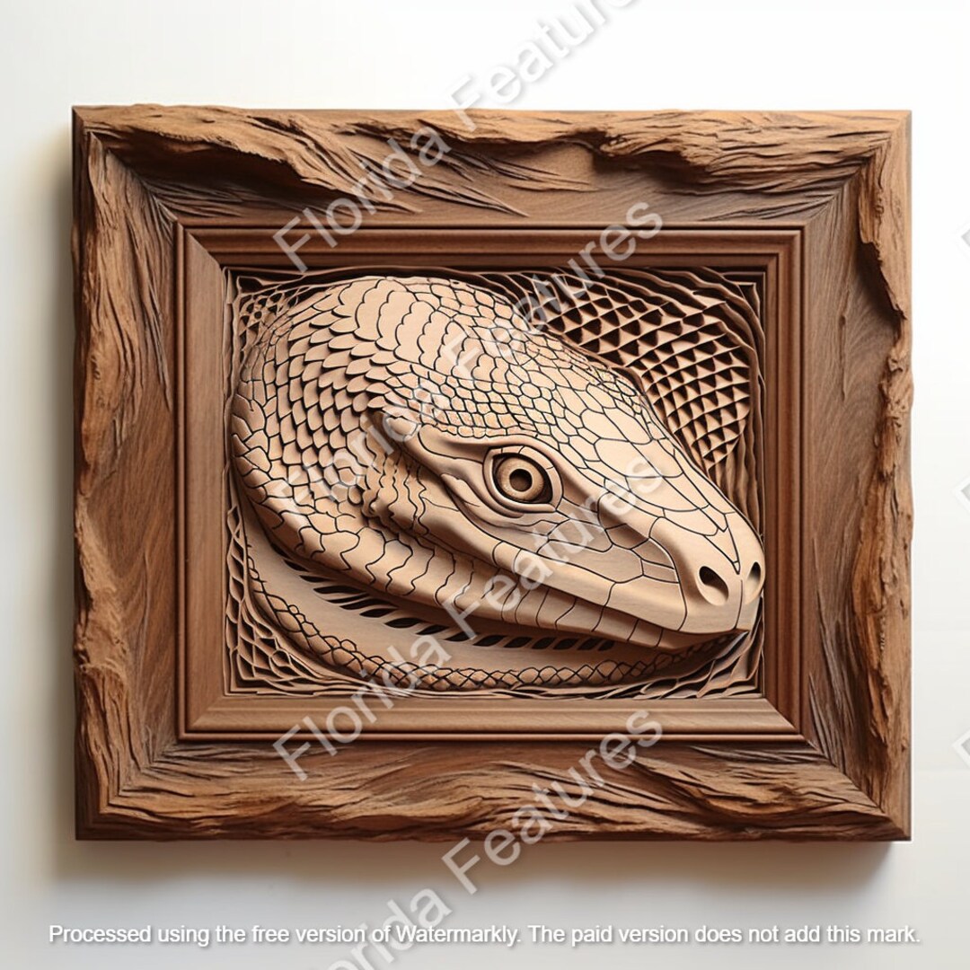 Reptile Snake, Real Looking, Carved Look, Easy Cut Image, Instant ...