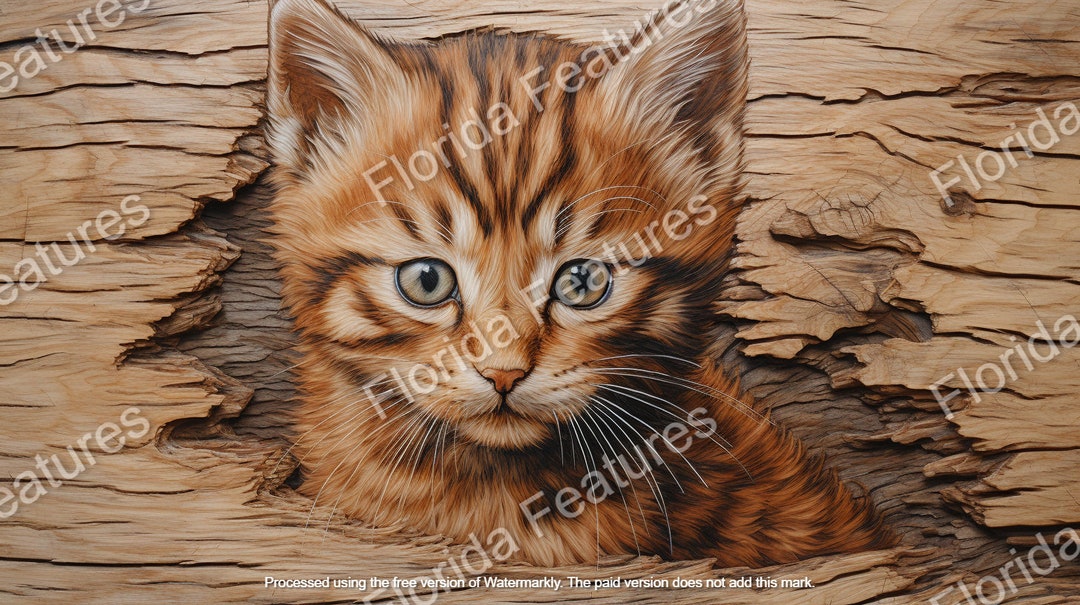 Glowforge 3D Illusion Cute Cat PNG Digital Download Laser 3D Illusion ...