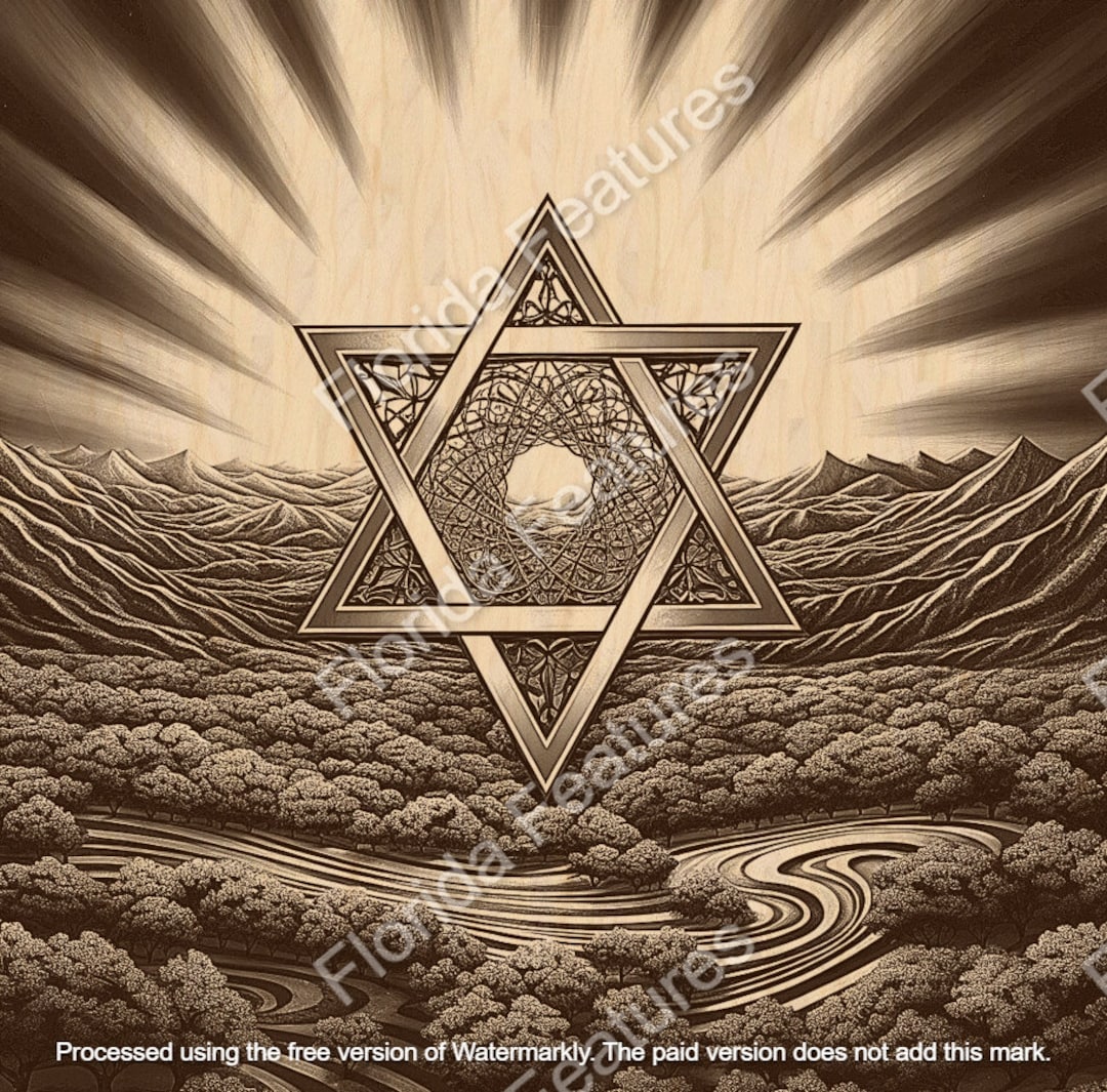 Religious Star of David Jewish, Blue Square, Laser Etch Burn Wood Files ...