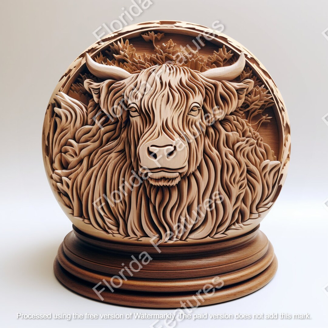 Laser Etch Burn, Highland Cattle Snow Globe, Detailed Farm Scottish, 300 DPI, Digital PNG SVG ...