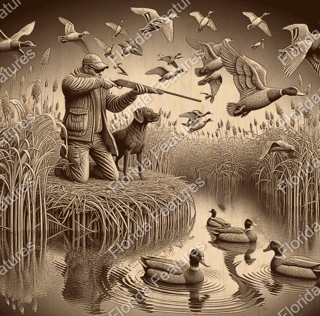 3D Duck Hunting Laser Engraving Design (PNG, SVG Digital File) - Etsy